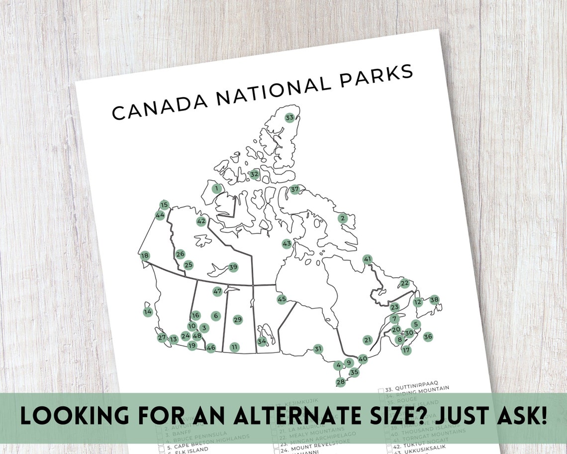 Canada National Park Checklist Printable | Canada National Parks ...