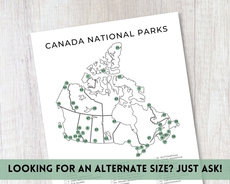 Canada National Park Checklist Printable Canada National Parks National ...