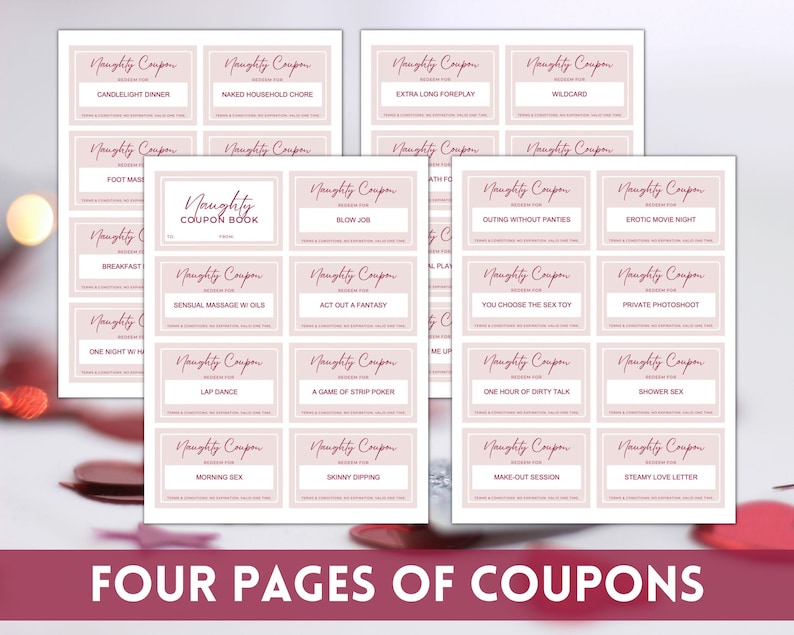 Editable Naughty Coupon Book Printable Love Coupons Valentines Day