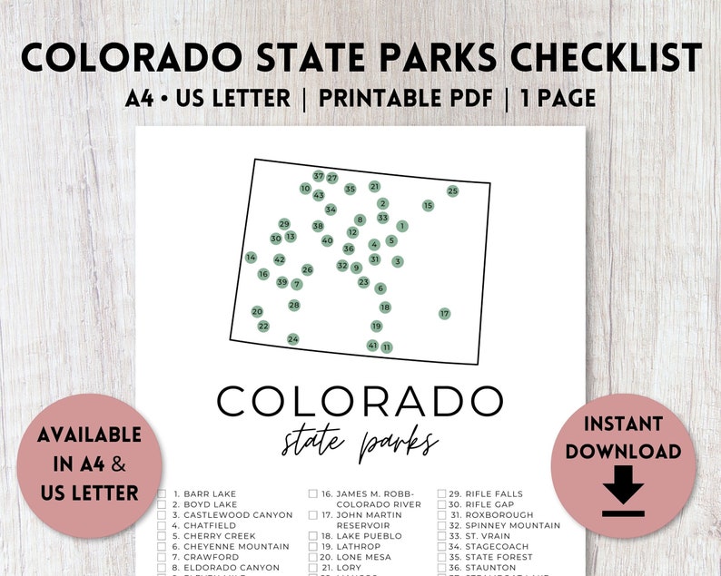 Colorado State Park Map Printable | State Park Checklist | State Parks ...