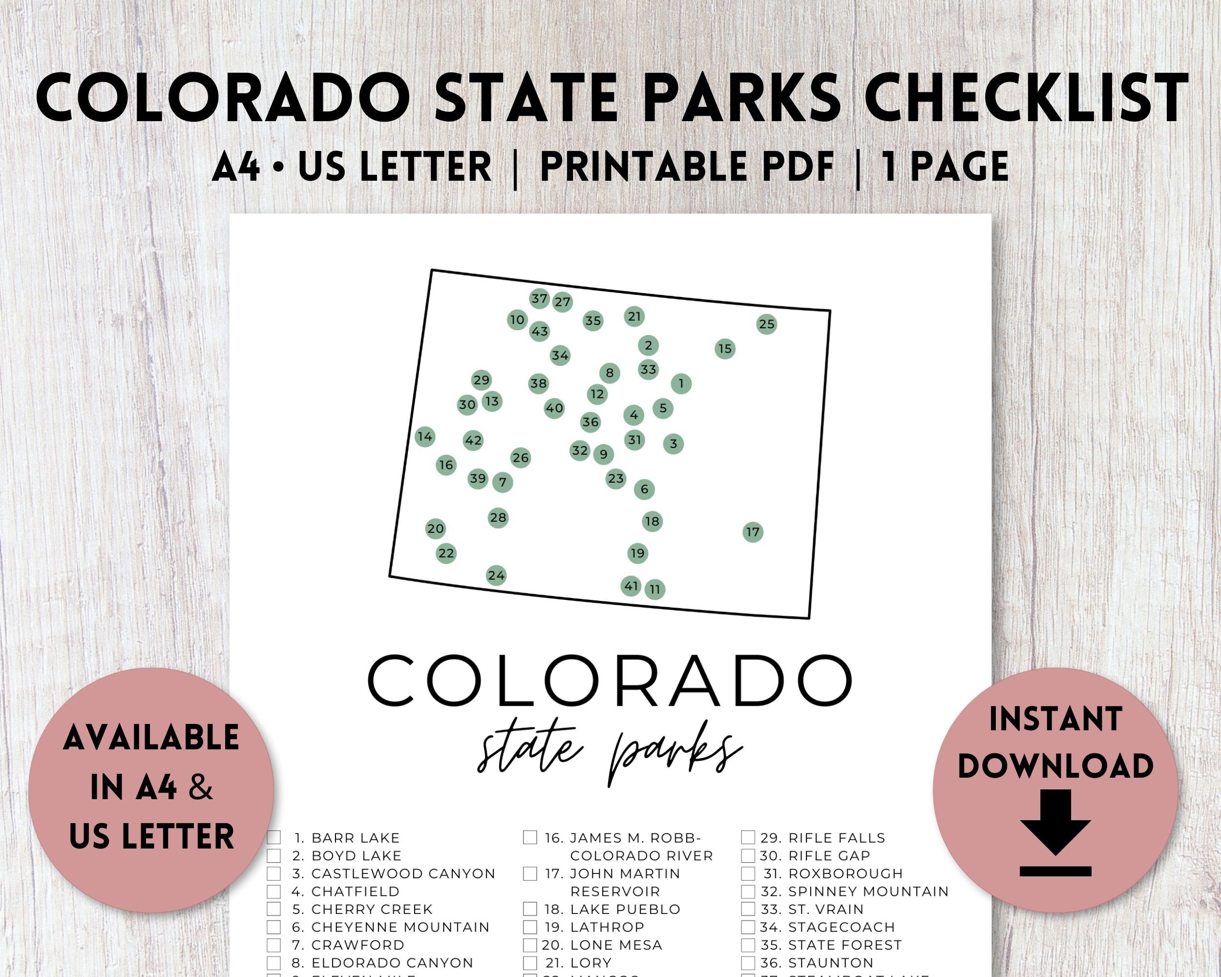 Colorado State Park Map Printable | State Park Checklist | State Parks ...