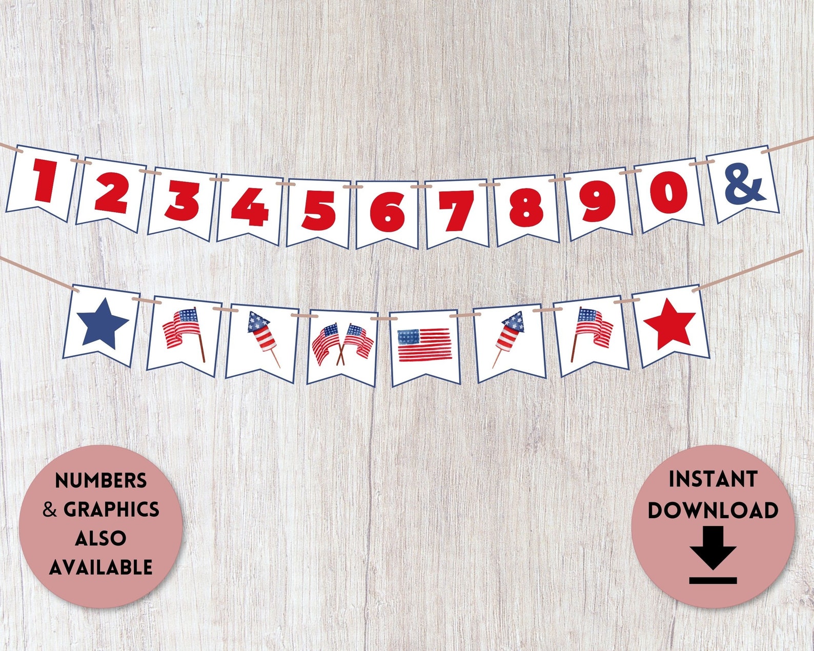 4th of July Banner Printable Independence Day Party - Etsy