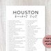 Houston, Texas Bucket List Printable Travel Bucket List Travel Planner ...