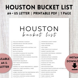Houston, Texas Bucket List Printable | Travel Bucket List | Travel ...