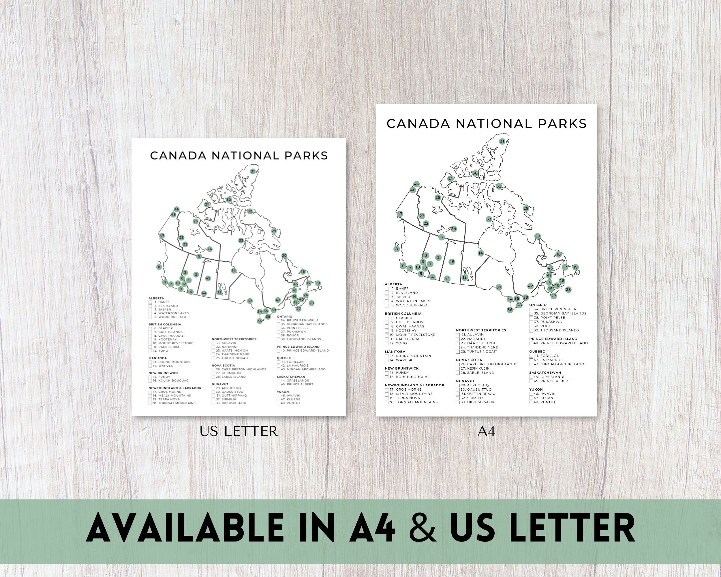 Canada National Park Checklist Printable | Canada National Parks ...