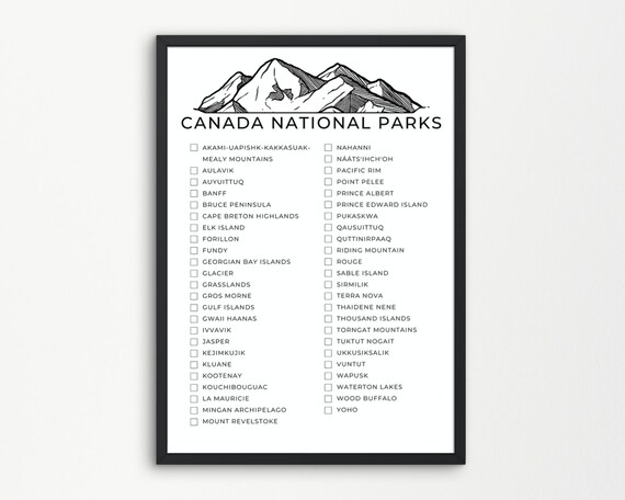 Canada National Park Checklist Printable Canada National | Etsy