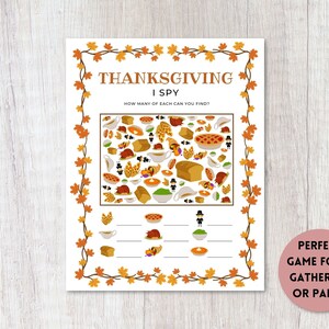 Thanksgiving I Spy Printable Thanksgiving Game for Kids - Etsy