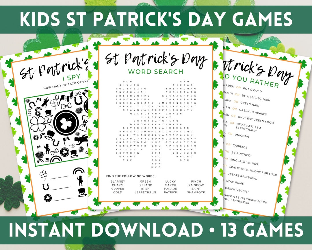 13 St Patricks Day Games for Kids Printable | Family Game Activities ...