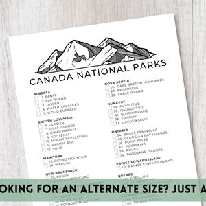 Canada National Park Checklist Printable | Canada National Parks ...