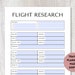Editable Flight Planner Printable | Flight Information Sheet | Travel ...