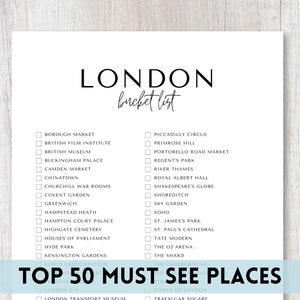 London, England Bucket List Printable | Travel Bucket List | Travel ...