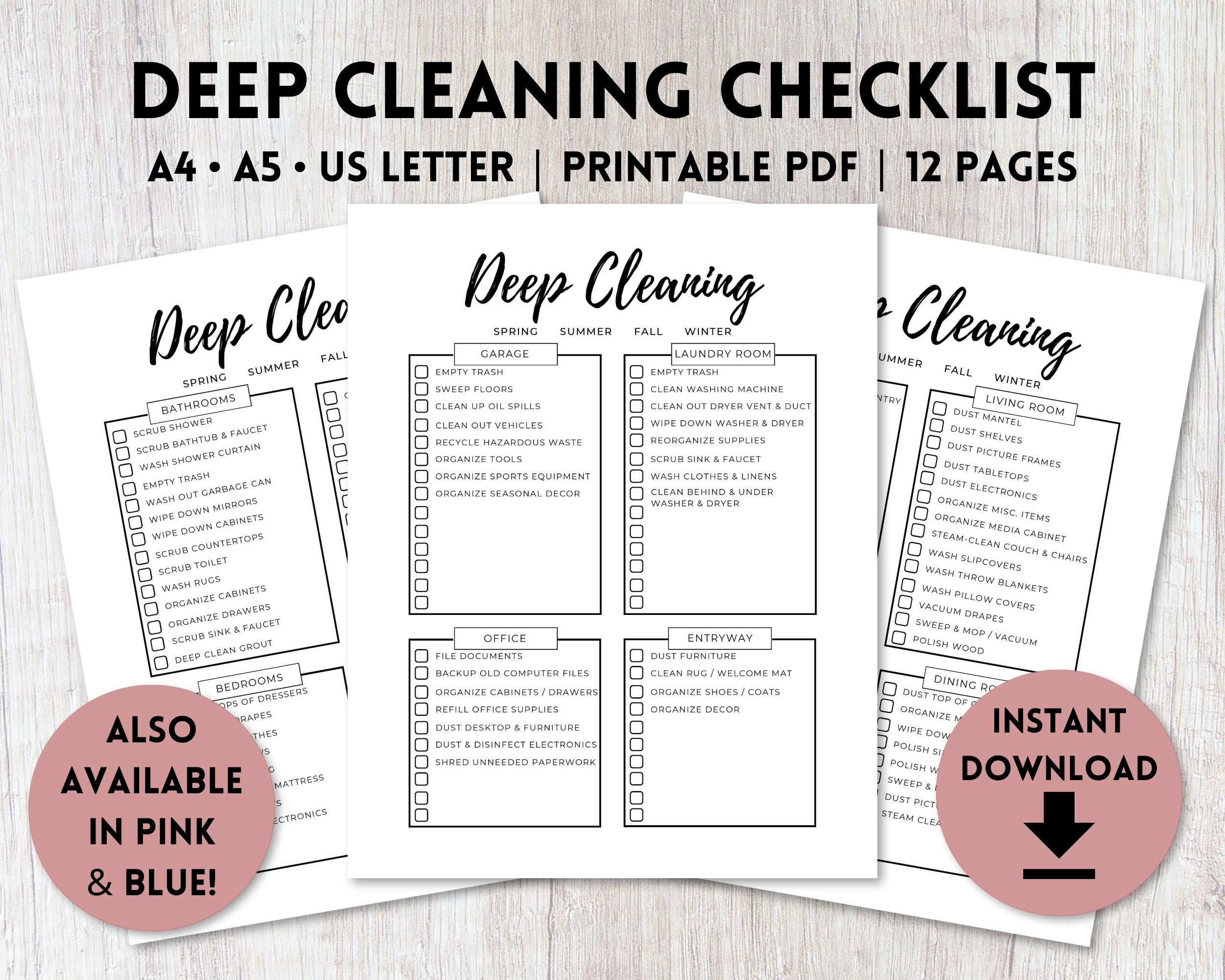 Deep cleaning checklist free printable - sheryedge