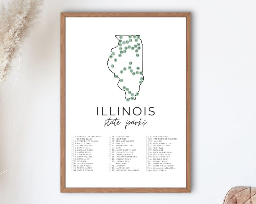 Illinois State Park Map Printable | State Park Checklist | State Parks ...
