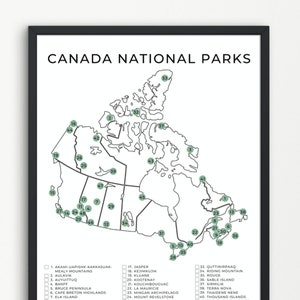 Canada National Park Checklist Printable Canada National - Etsy