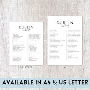 Dublin, Ireland Bucket List Printable | Travel Bucket List | Travel ...