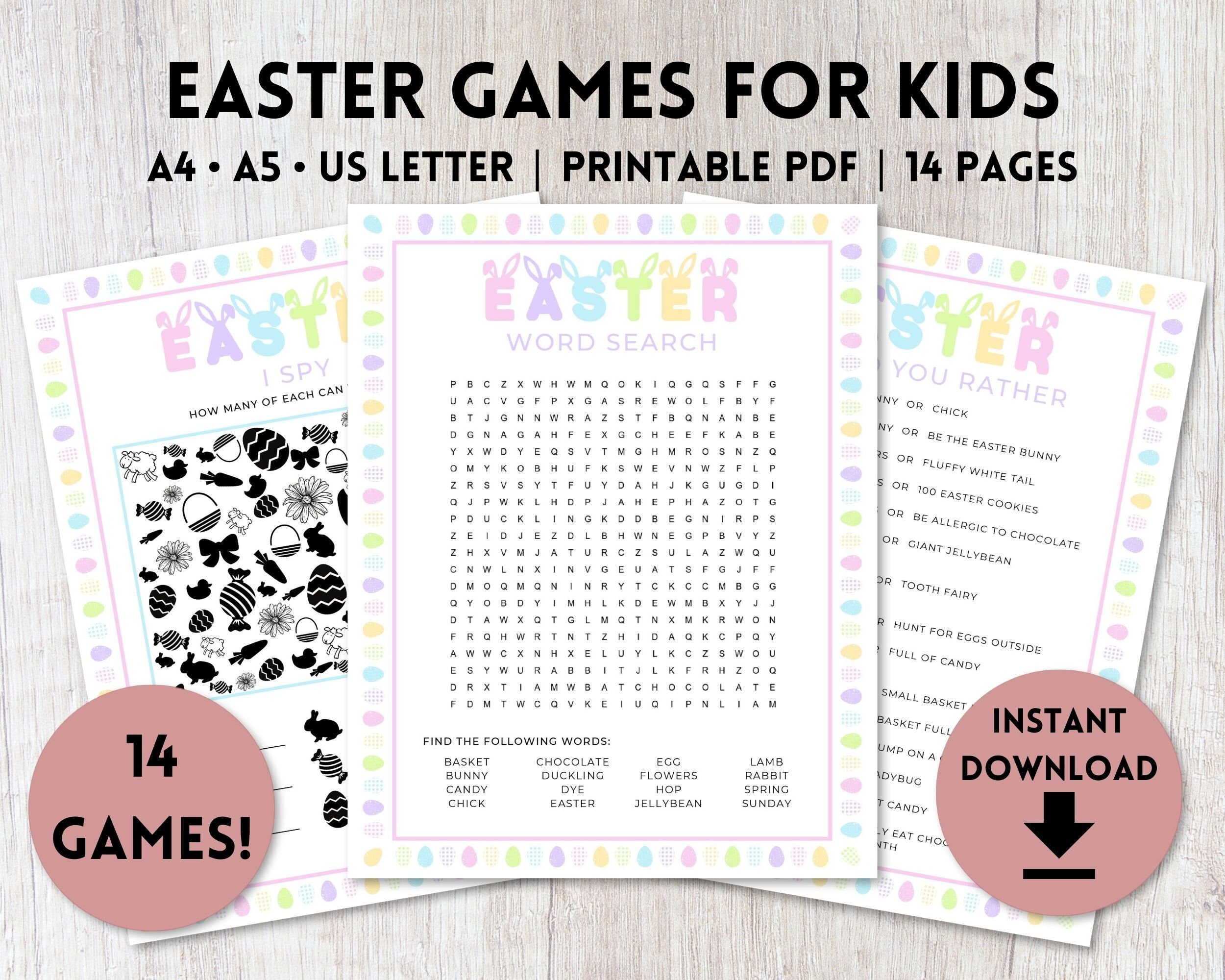 14 Easter Games for Kids Printable Family Game Activities | Etsy