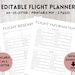 Editable Flight Planner Printable | Flight Information Sheet | Travel ...