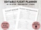 Editable Flight Planner Printable Flight Information Sheet - Etsy Canada