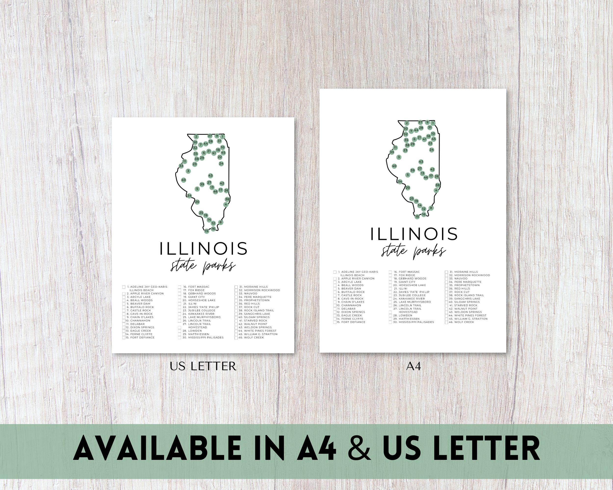 Illinois State Park Map Printable | State Park Checklist | State Parks ...