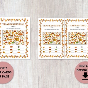Thanksgiving I Spy Printable Thanksgiving Game for Kids - Etsy