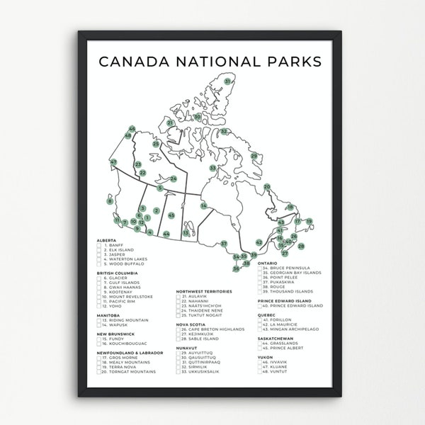 Canada National Park Map Printable - Etsy
