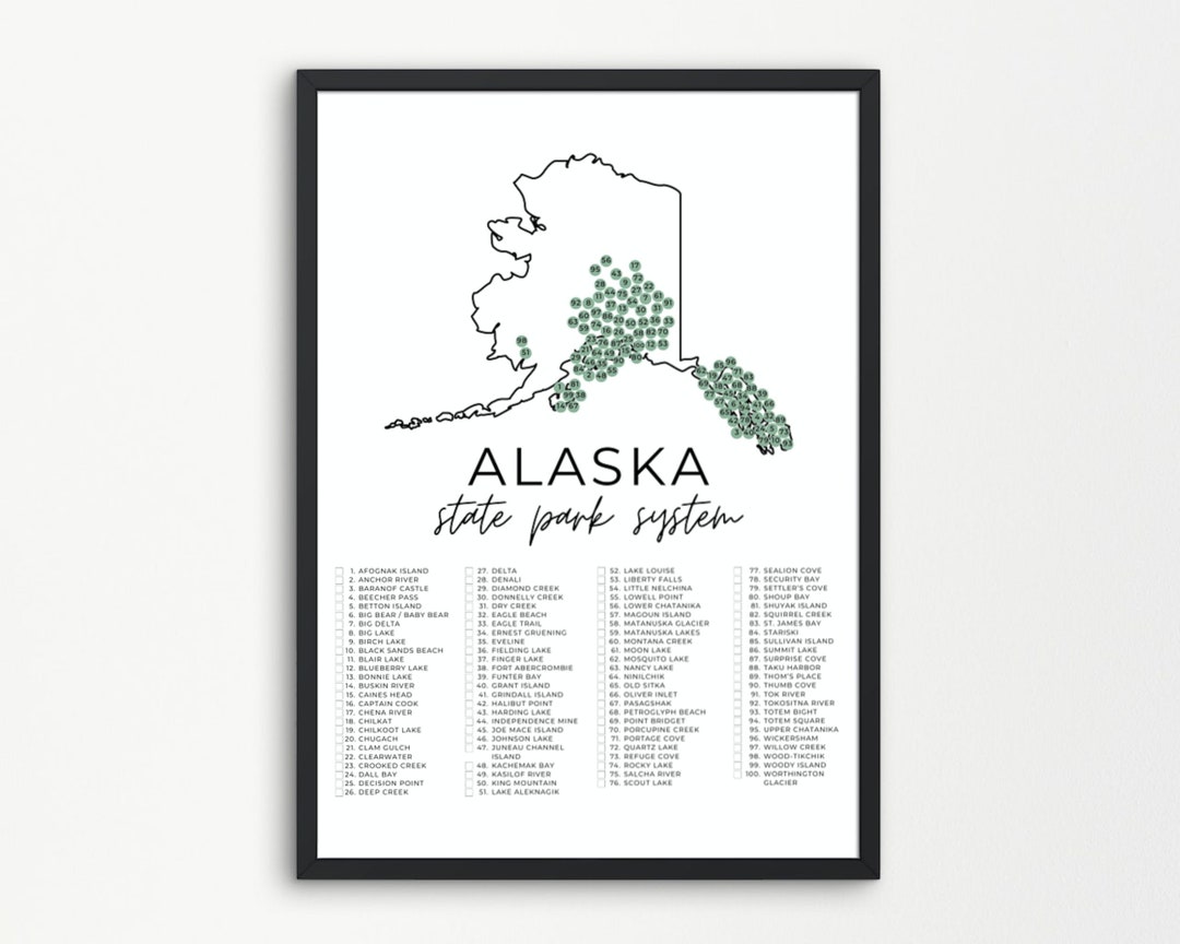 Alaska State Park Map Printable | State Park Checklist | State Parks ...