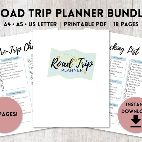Road Trip Planner Bundle Printable PDF Road Trip Template - Etsy