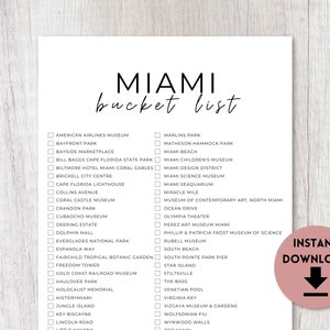Miami, Florida Bucket List Printable | Travel Bucket List | Travel ...