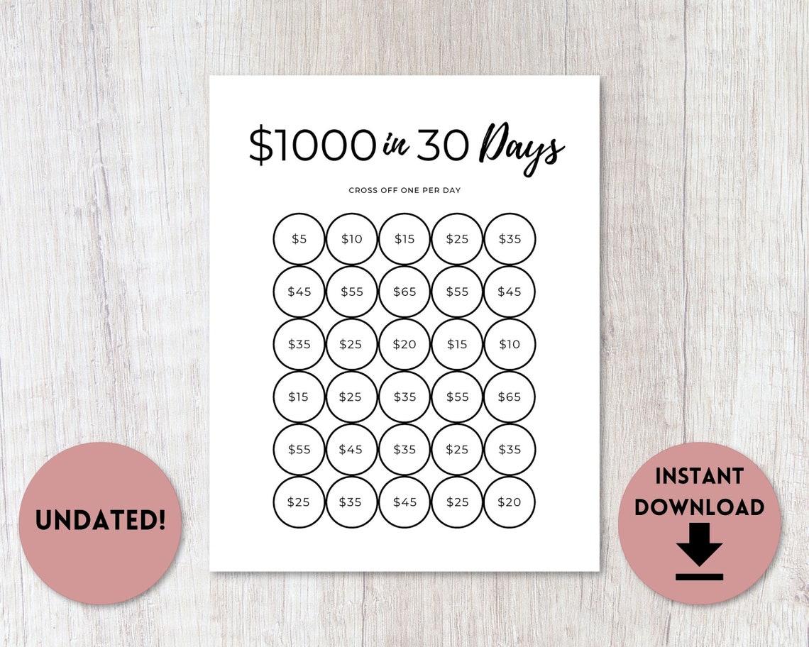 Money Savings Challenge Printable | Savings Goal Tracker | Money Goal ...