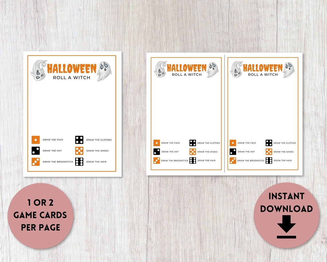 Halloween Roll A Witch Printable Halloween Game for Kids Halloween ...