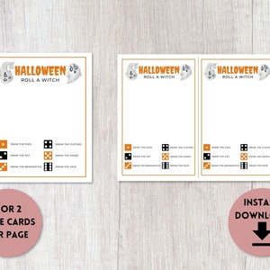 Halloween Roll A Witch Printable Halloween Game for Kids - Etsy