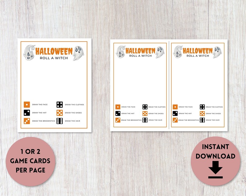 Halloween Roll A Witch Printable Halloween Game for Kids - Etsy