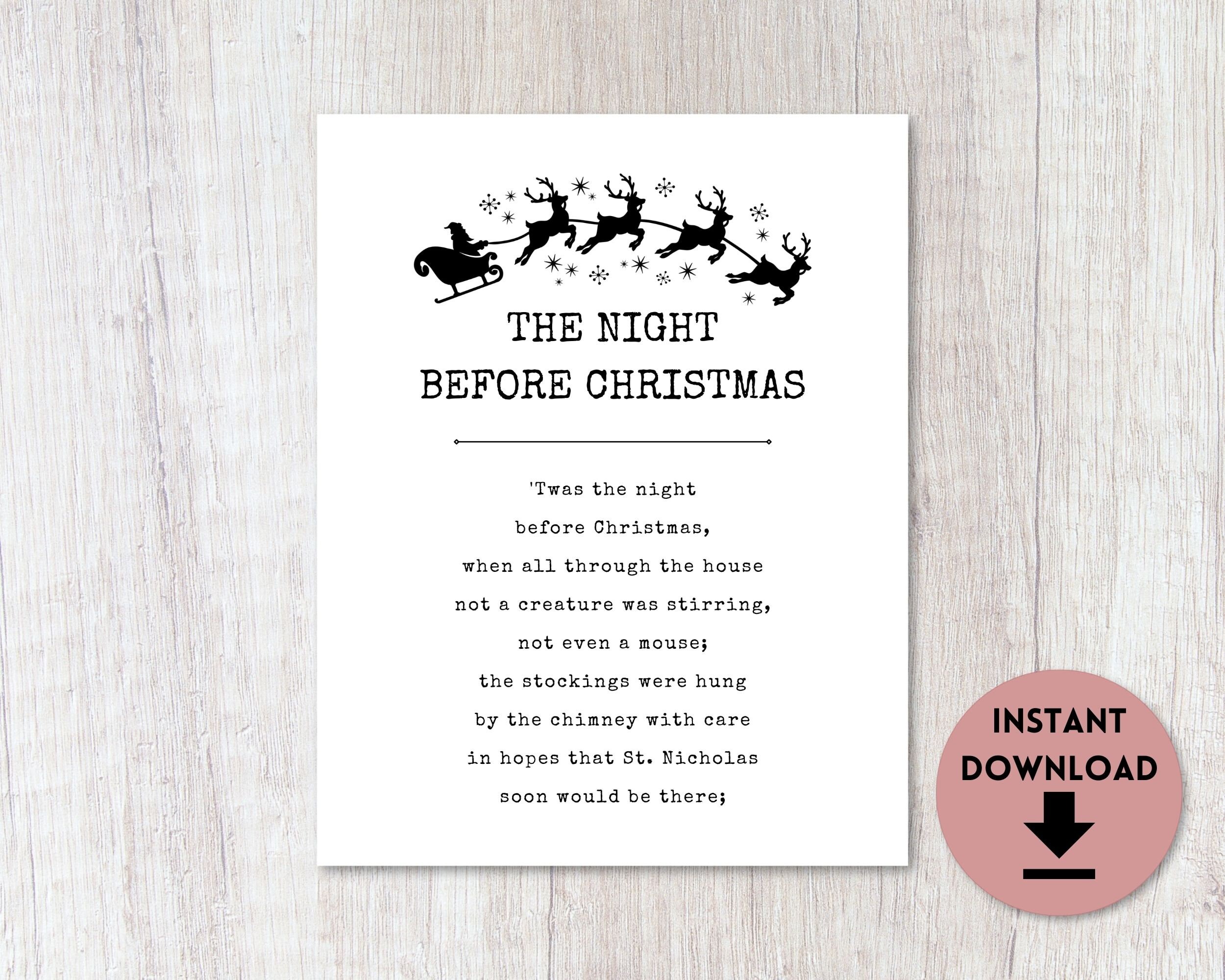Twas the Night Before Christmas Printable | Christmas Art Prints ...