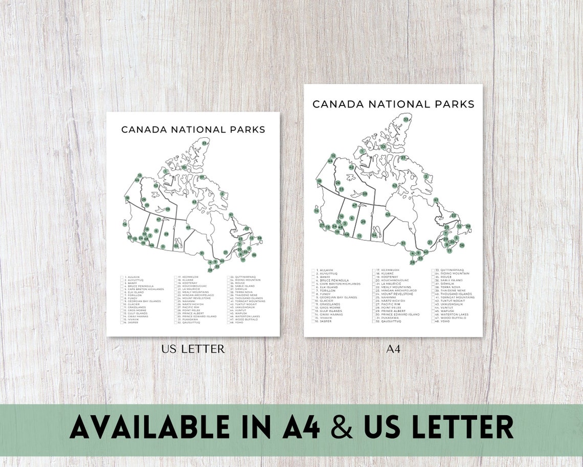 Canada National Park Checklist Printable Canada National Parks National ...