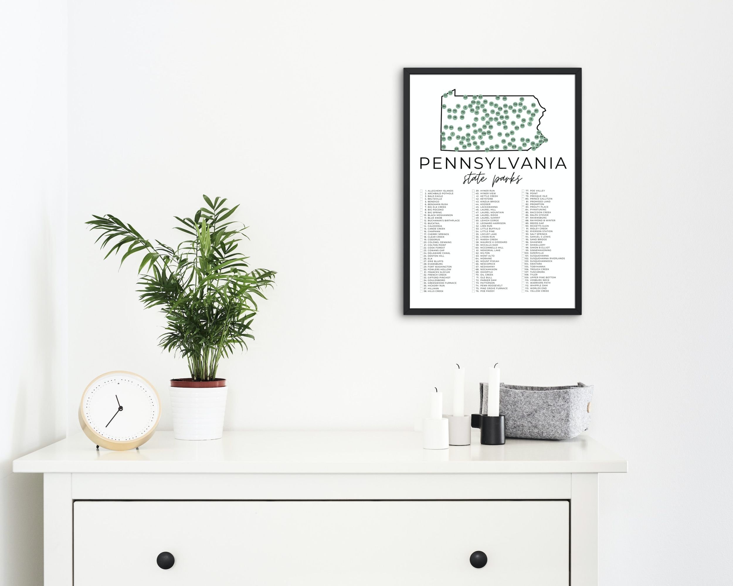 Pennsylvania State Park Map Printable | State Park Checklist | State ...