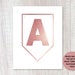 Rose Gold Banner Printable | Alphabet Letter Banner Decorations | Party ...