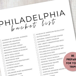 Philadelphia, Pennsylvania Bucket List Printable | Travel Bucket List ...