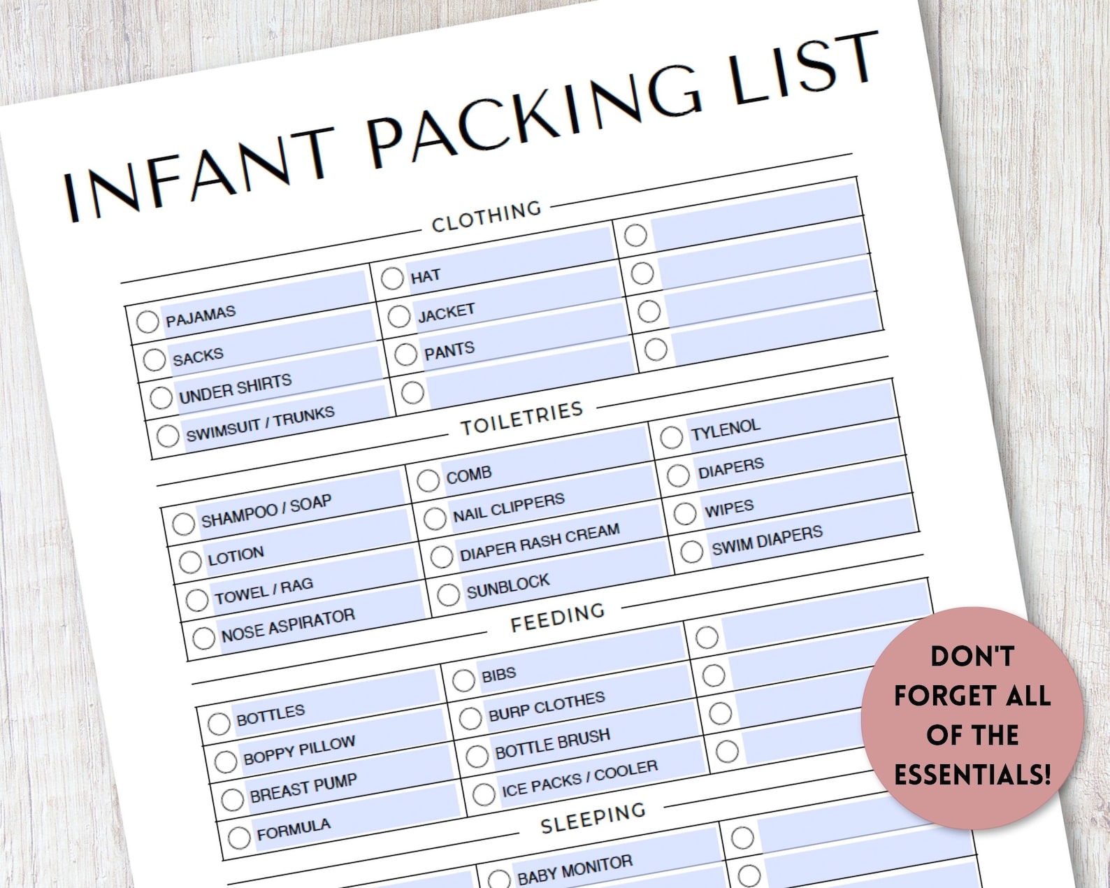 Editable Packing List Bundle Printable | Travel Packing List Template ...