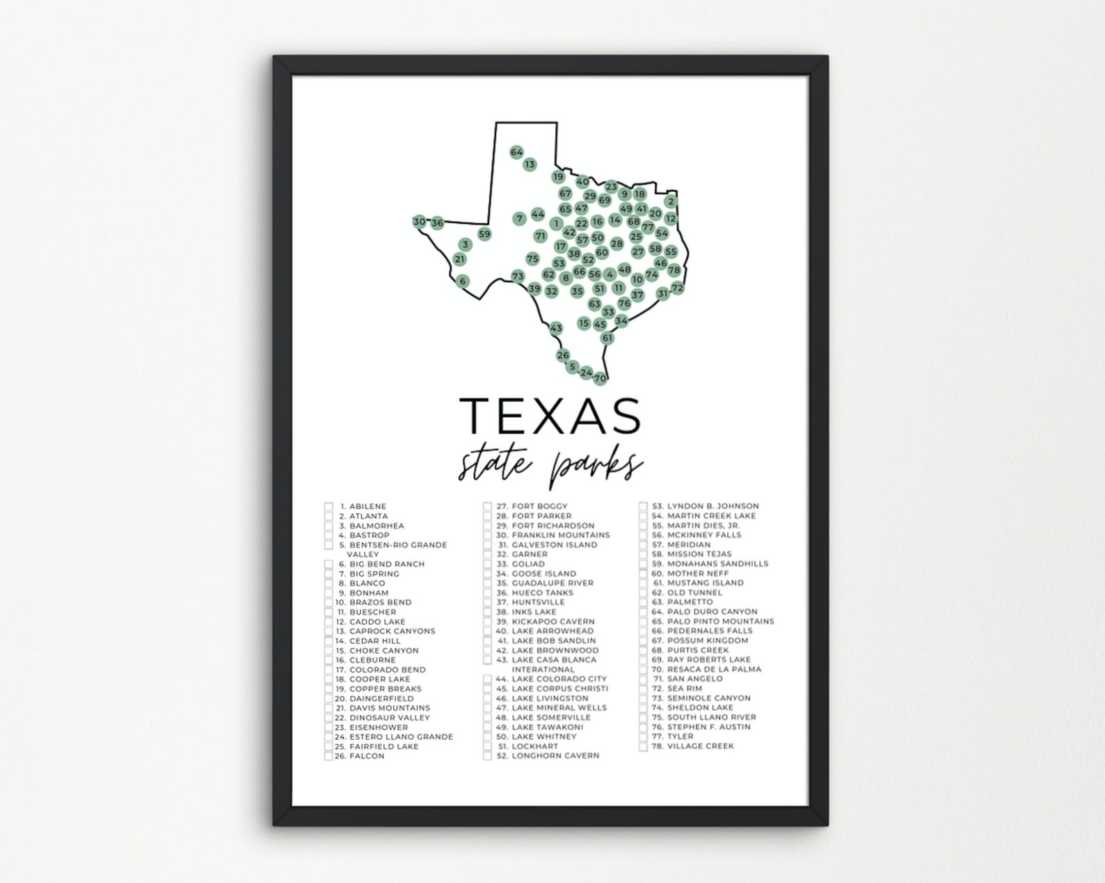 Texas State Park Map Printable | State Park Checklist | State Parks ...