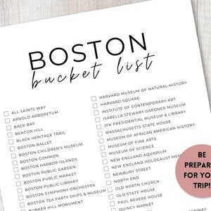 Boston, Massachusetts Bucket List Printable | Travel Bucket List ...