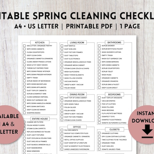 Editable Declutter Checklist Printable Editable Cleaning - Etsy