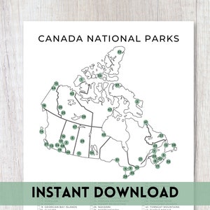 Canada National Park Checklist Printable | Canada National Parks ...