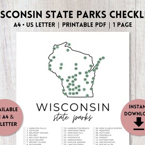 Wisconsin State Park Map Printable | State Park Checklist | State Parks ...
