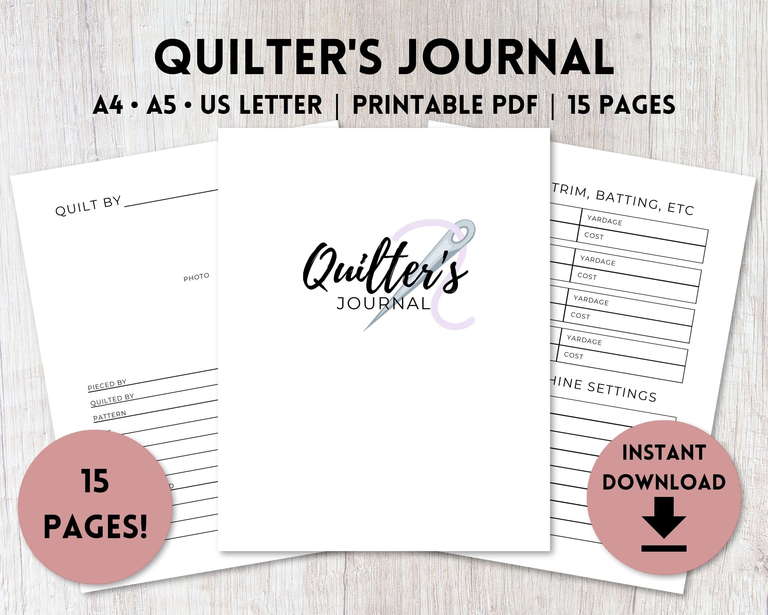 Quilting Journal Printable Sewing Planner Printable - Etsy