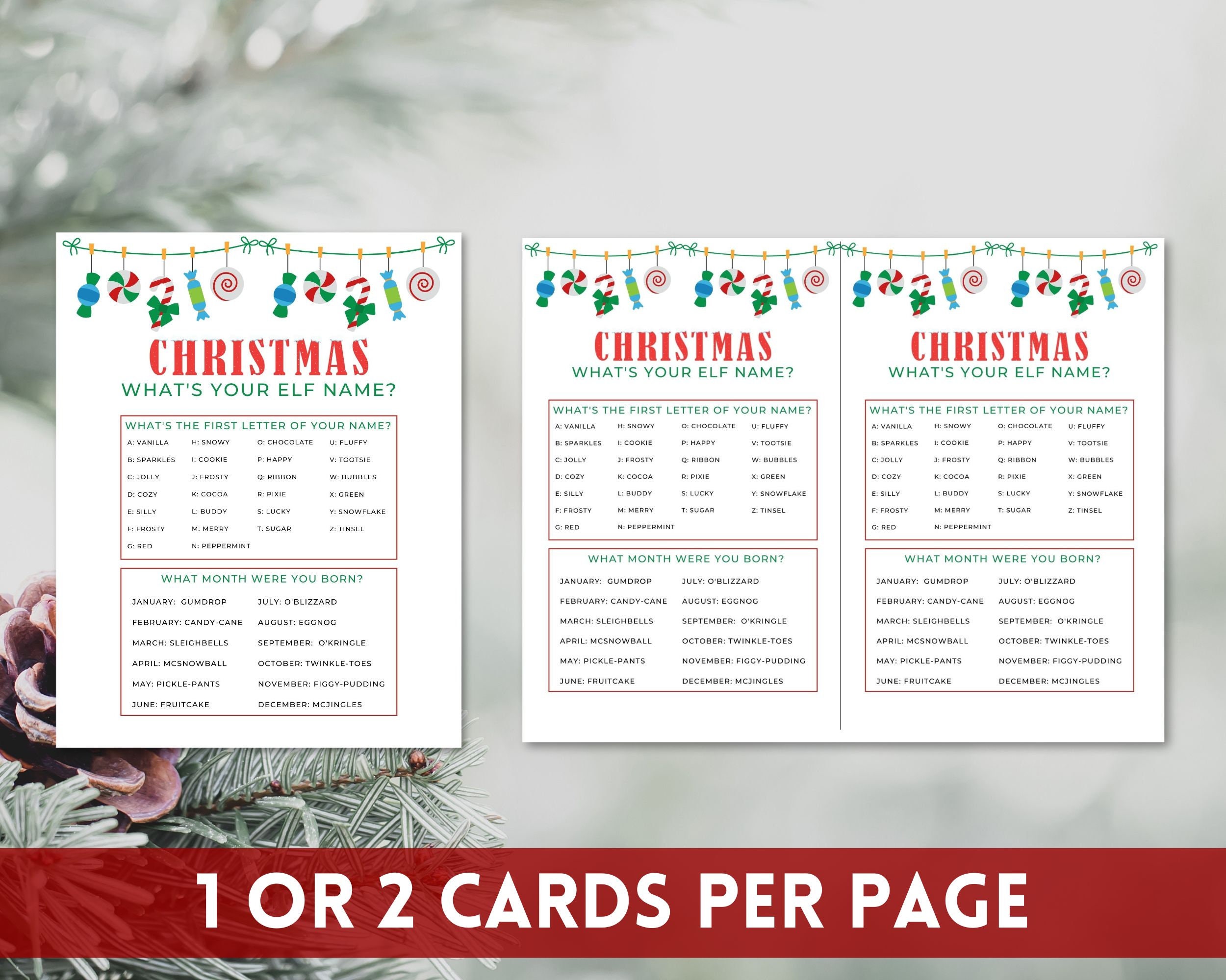 Christmas What's Your Elf Name Printable | Christmas Game for Kids ...