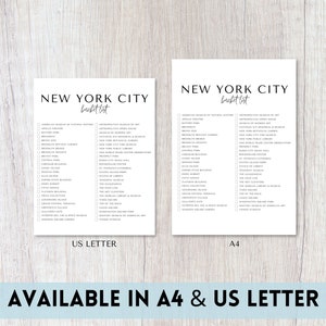 New York City, New York List Printable | Travel Bucket List | Travel ...