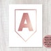 Rose Gold Banner Printable | Alphabet Letter Banner Decorations | Party ...