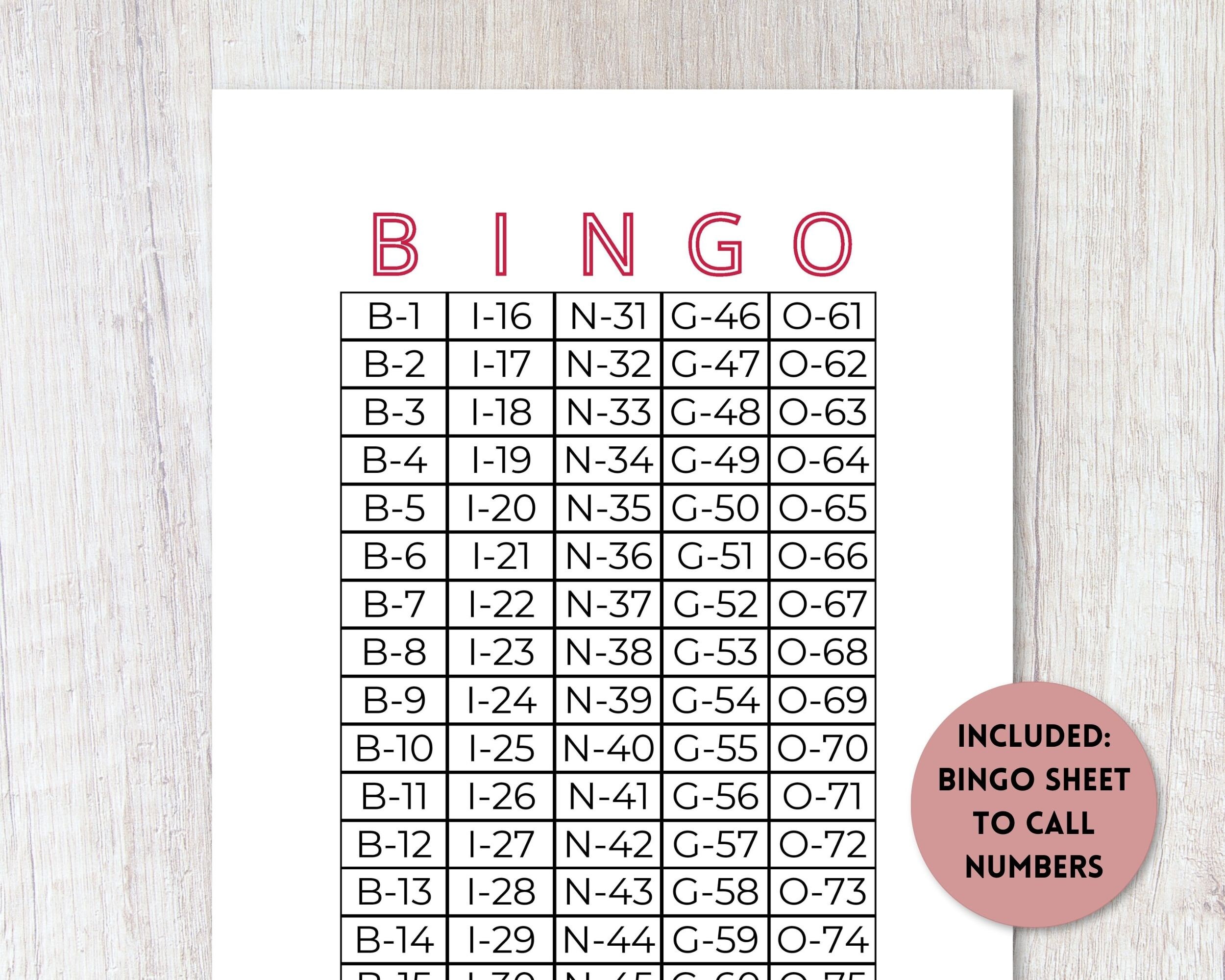 30 Valentines Day Bingo Cards Printable Pink Red Valentines | Etsy
