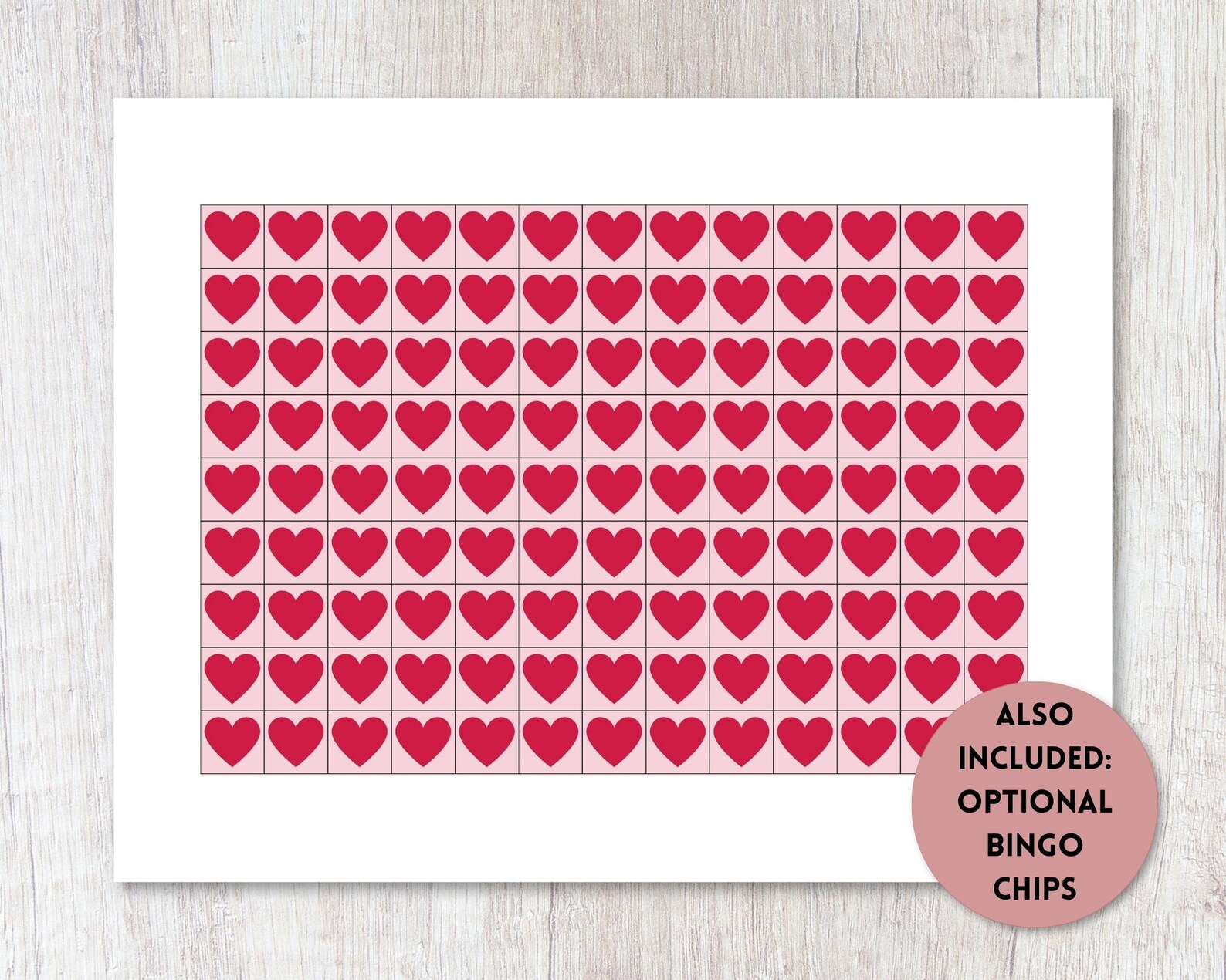 30 Valentines Day Bingo Cards Printable Pink Red Valentines | Etsy