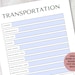 Editable Transportation Planner Printable | Car Rental | Travel ...